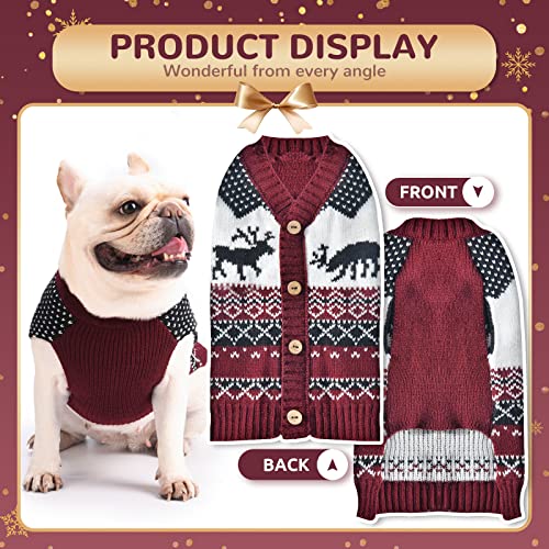 BAEJMJK Dog Christmas Sweater Xmas Pet Dog Turtleneck Clothes for Small Medium Large Dogs Soft Warm Puppy Cat Knit Jumper Dog Outfits Dog Pullover for Fall Winter Red Elk(A,2X-Large)