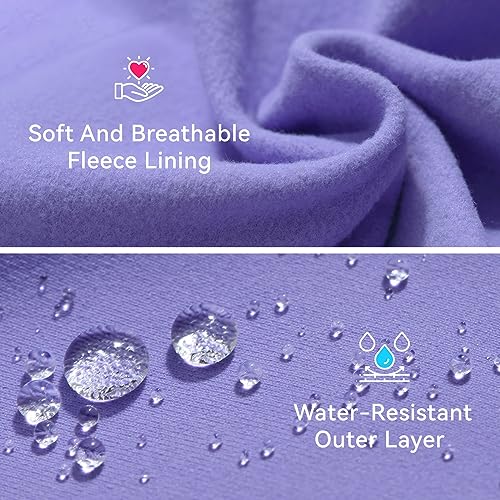 BALEAF Fleece Long Sleeve Shirts, Girls Fall Jacket Half Zip Sweatshirts Horse Riding Camping Thermal Coat Kids Purple M
