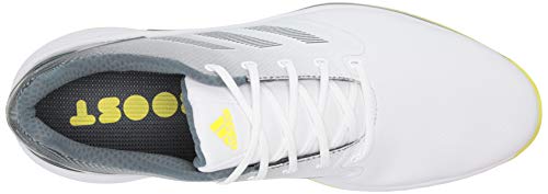 adidas mens Zg21 Golf Shoe, White/Acid Yellow/Blue Oxide, 10 US