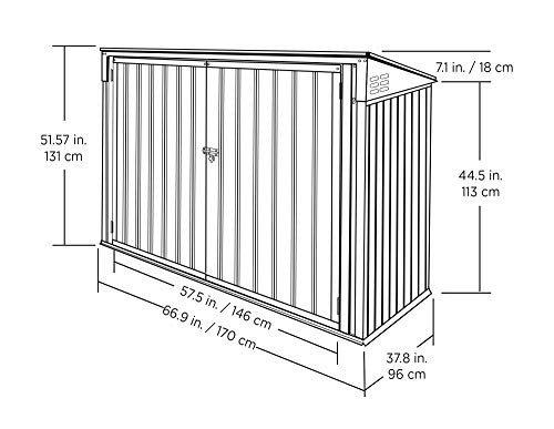 ARROW 6' x 3' Storboss Horizontal Outdoor Padlockable Steel Storage Shed, Charcoal