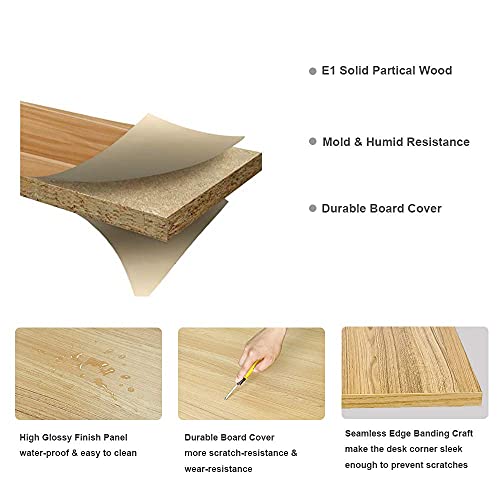 DlandHome 62 Inches Large Home Office Computer Desk, No Install Needed, Composite Wood Board, Folding Dining Table/Workstation, 62 Inches White and White Legs, 1 Pack