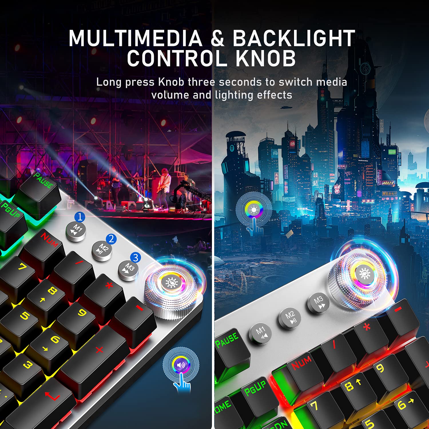 AULA Gaming Keyboard and Mouse Combo, F2088 Wired Mechanical Keyboard Black + SC100 Wireless Mouse Black + Mouse Pad, LED Keyboard Mouse Set
