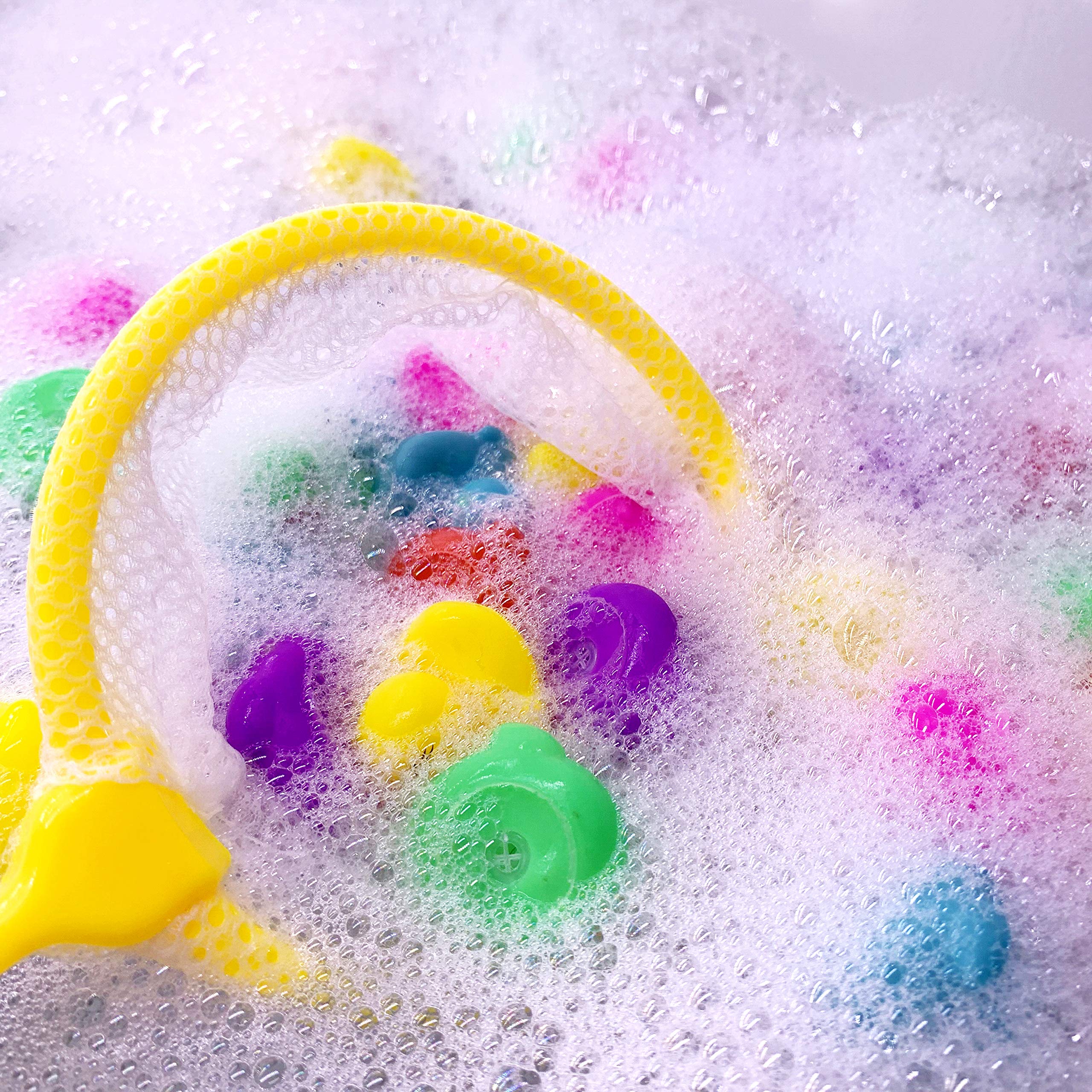 72-Pack Mini Rubber Ducks Set, Mini Colorful Rubber Duckies Bath Toy for Child, Float & Squeak Tiny Ducks Pool Toy Set for Kids Party Favors (66 Ducks+6 Catcher Nets)