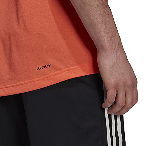 adidas mens Designed to Move FEEL.RDY T-Shirt True Orange/Black Large