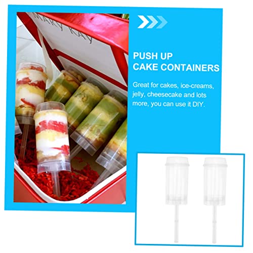 Abaodam 25pcs Push Cake Cone Push up Cake Shooter Clear Cake Organic Candies Pie Container with Lid Plastic Dessert Cups Containers for Food Plastic Food Cake Stand Mini Pp Candy