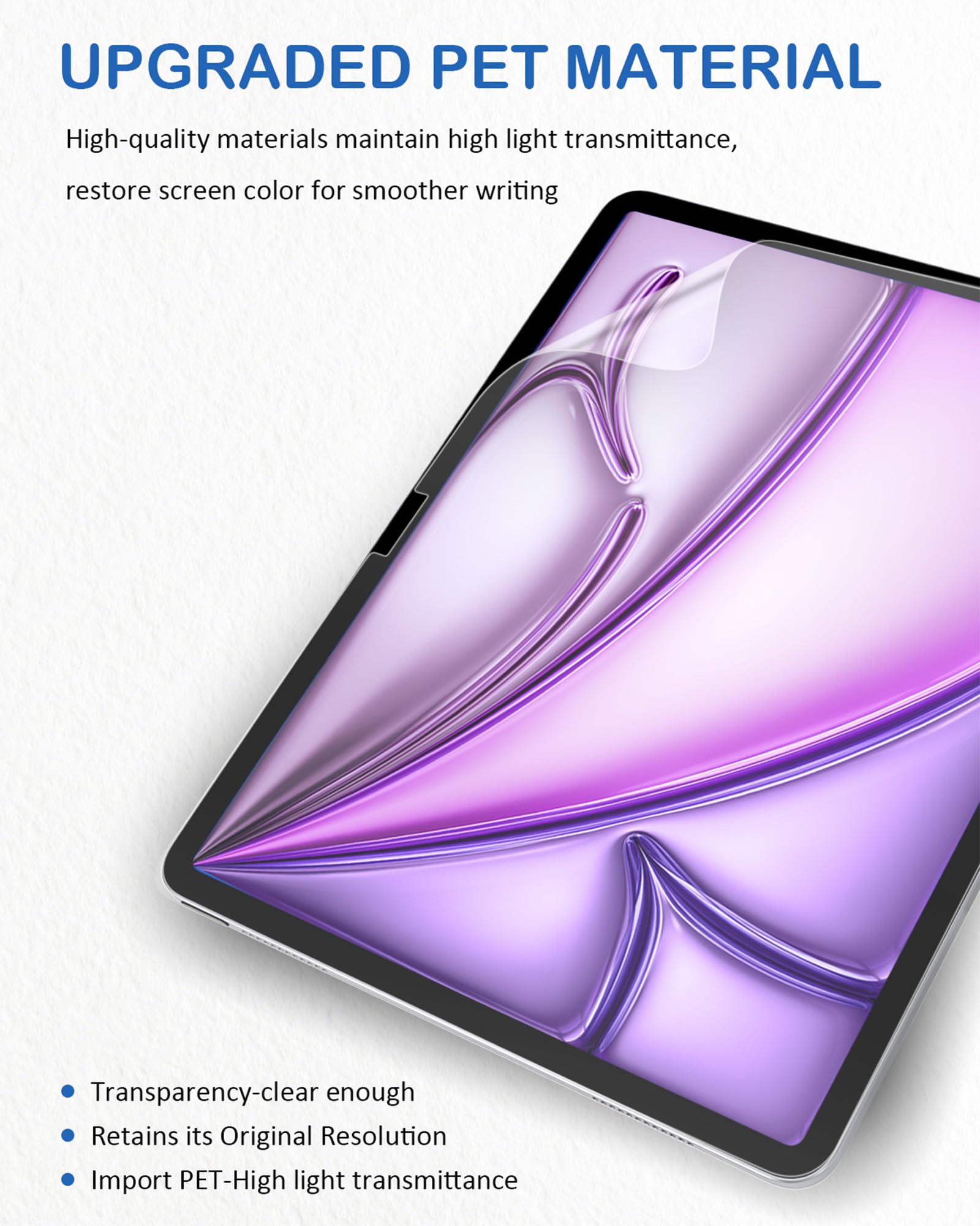 XIRON 2-Pack Paper Screen Protectorfor iPad Pro 12.9 2022/2021/2020 (6th/5th/4th Generation), Matte PET Film for iPad Pro 12.9, Write and Draw Like on Paper, Anti-Glare Screen Protector