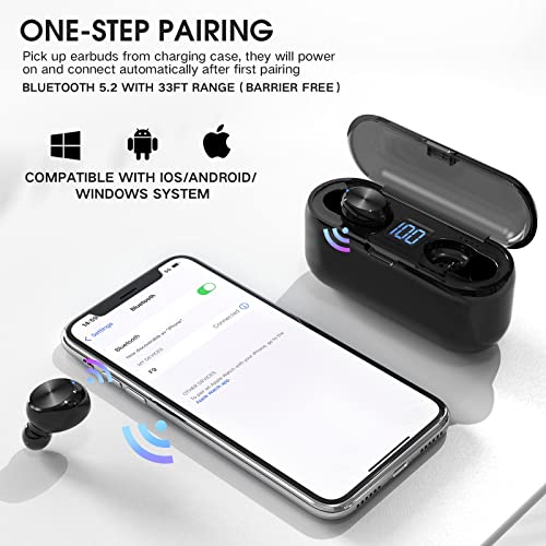 DMGLRCY Wireless Earbuds, Bluetooth Earbuds 60H Playtime Deep Bass Noise Cancelling, Wireless Ear Buds Waterproof Touch Control with Charging Case, in-Ear Headphones Built-in Mic Earphone for Sports