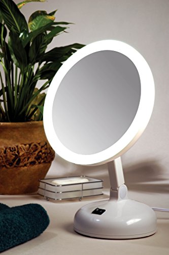 Floxite 10X Magnifying LED Lighted Vanity Mirror with 2 Light Settings