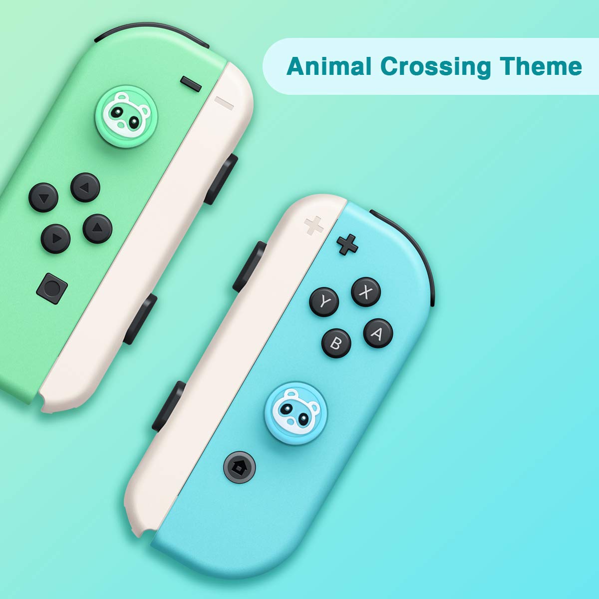 6amLifestyle Thumb Grip Caps for Nintendo Switch & Lite 6 Pack Raccoon Flower Cute Design Soft Silicone Joystick Cover Compatible with Switch Joy-Con (Pink& Blue& Green)