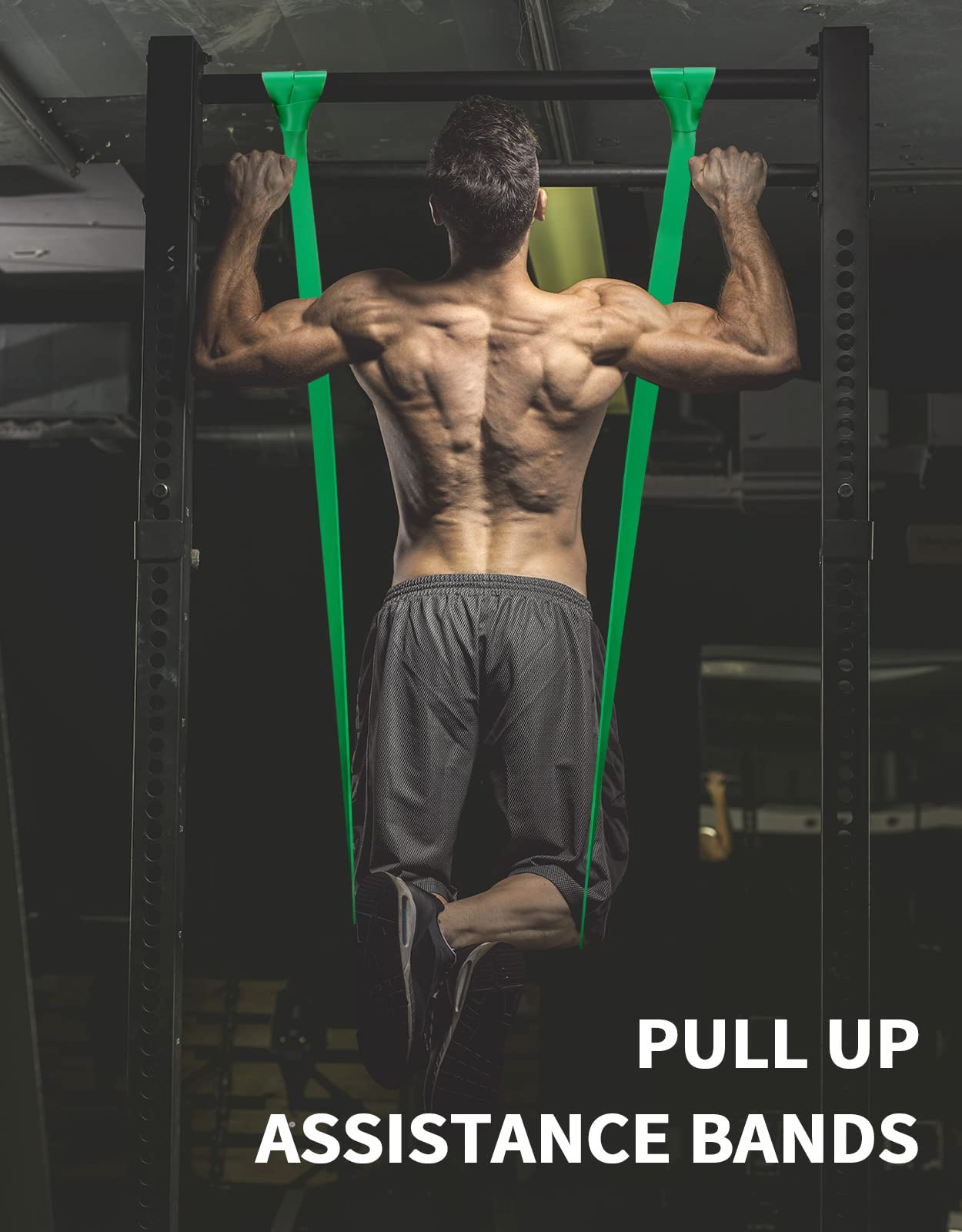 CANWAY Pull Up Assistance Bands, Resistance Bands Set Workout Stretch Fitness Bands, Heavy Duty Exercise Bands for Body Working Out,Powerlifting,Training, Set of 4, with Instruction Guide,Carrying Bag