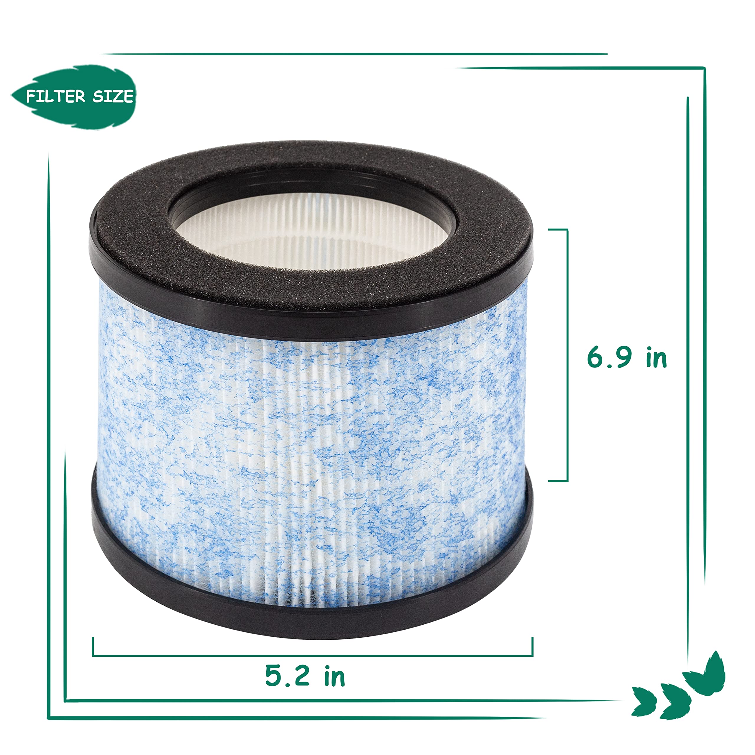 Asheviller C102 Filter Replacement, Compatible with Okaysou AirMic4S and Miko C102 IBuki Air Purifier, 2 Pack