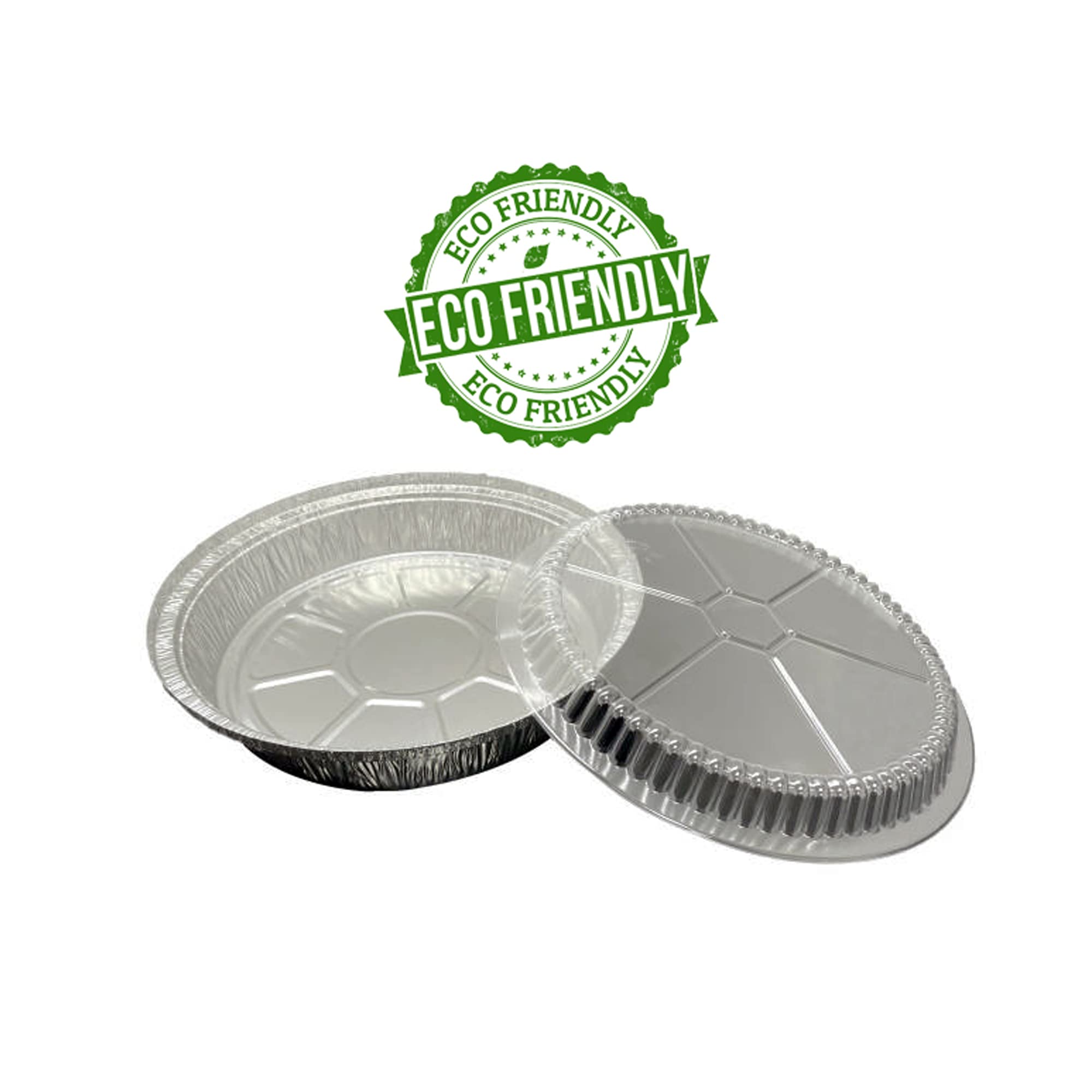 9-inch Aluminum-Foil Pie Pans with Lid β Round Disposable Heavy Duty Pans for Storing, Tart Baking, Reheating and Serving β Oven & Freezer safe - Made in USA (Pack of 20)