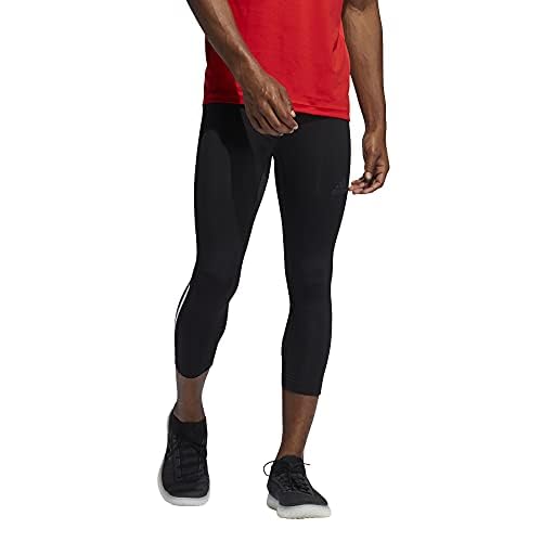 adidas mens TechFit 3-Stripes 3/4 Tights Black X-Large
