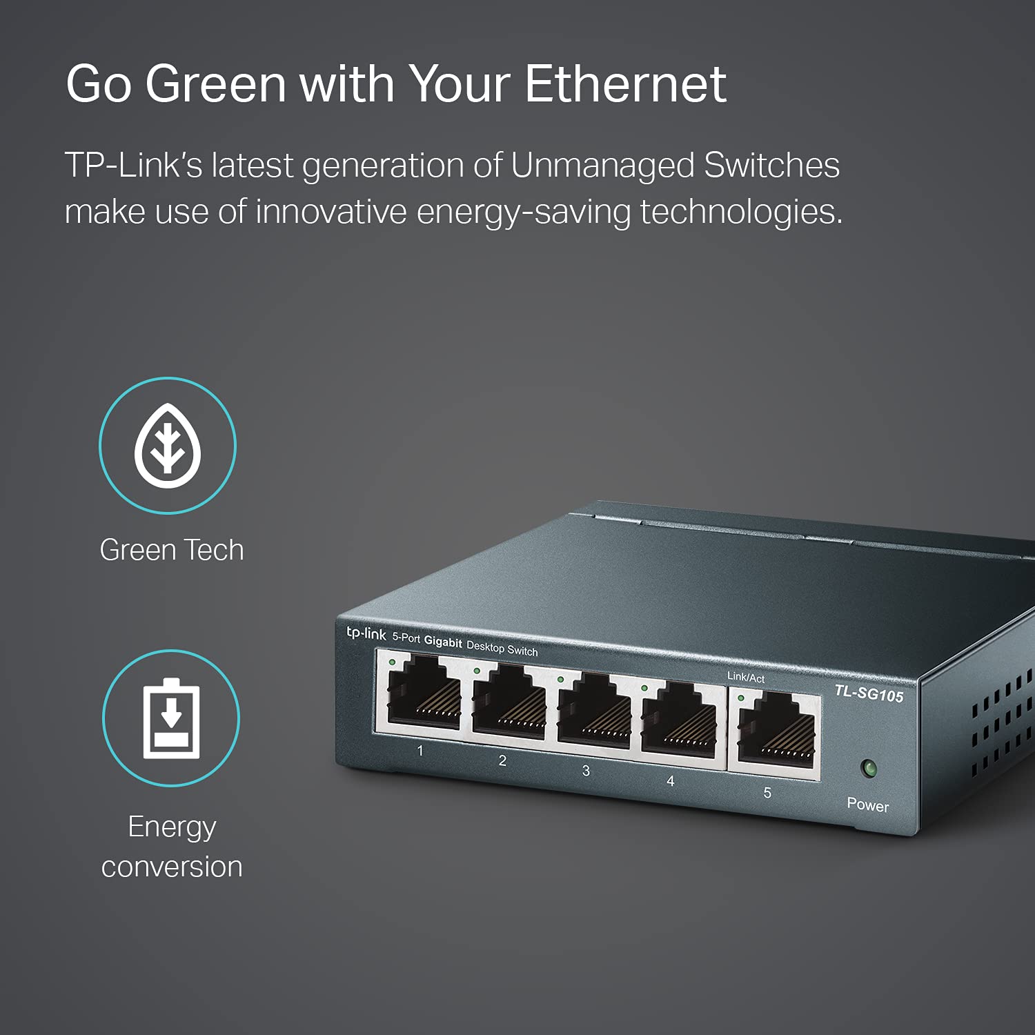 TP-Link 5 Port Gigabit Ethernet Switch (TL-SG105) and Cat 6 Ethernet Cables (5 Foot) - Pack of 5