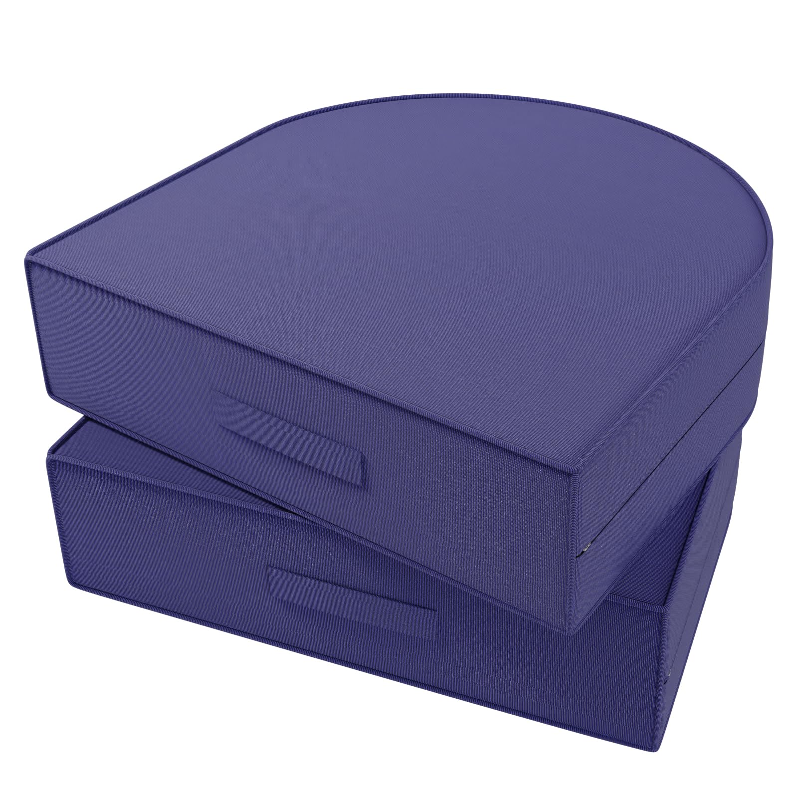 AOFEITE Outdoor Waterproof Olefin Chair Cushions 16"x17"x5" Patio Seat Cushions with 4-Level Color Fastness for Patio Furniture Round Corner Garden Sofa Pads with Removable Cover Set of 2, Dark Blue