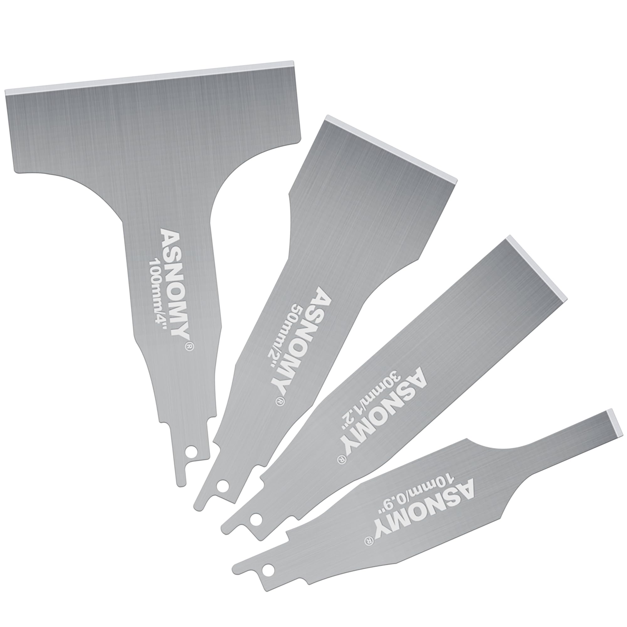 ASNOMY 4PCS Reciprocating Saw Scraper Blade, Multifunctional Stainless Steel Electric Scraper Tile Cleaning Tools for Concrete Floor, Wall Cleaning, Metal derusting