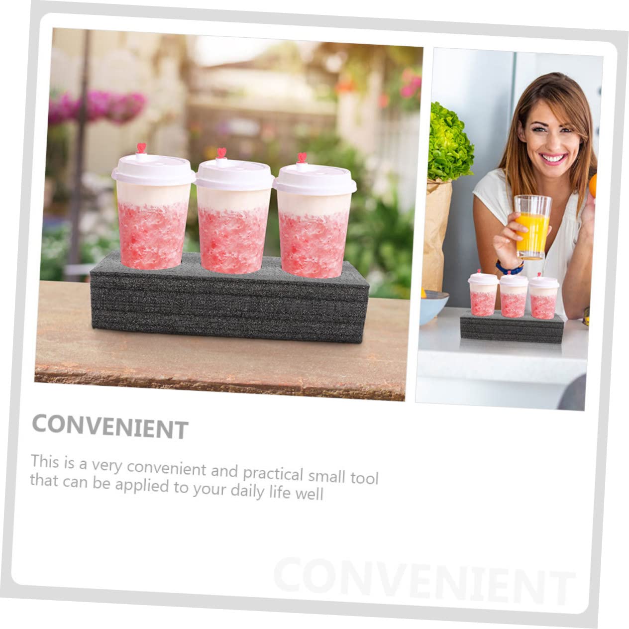 4pcs Milk Tea Drink Cup Holder Drink Packing Carrier Bottle Storage Holders Foam Cup Holder Takeout Disposable Cup Holder Coffee Cup Carrier Tray Pearl Cotton Portable re-usable