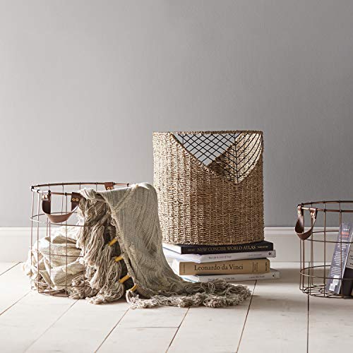 Amazon Brand β Stone & Beam Modern Round Seagrass Storage Basket Set - Pack of 3