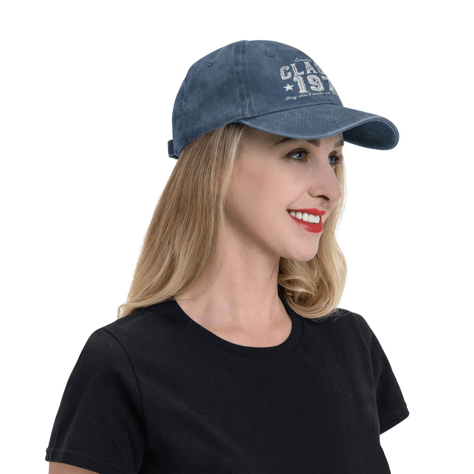 50 Year Old Vintage Car 1973 Baseball Hats Adults Classic 1973 50th Birthday Caps Birthday for Girlfriend Cap Navy Blue