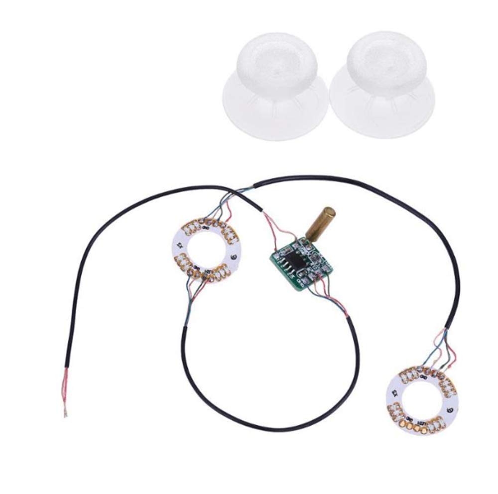 DIY Analog Color LED Light Up Thumb Sticks Joysitck Mod with Clear Thumbstick Caps for Sony Playstation 4 PS4 Controller