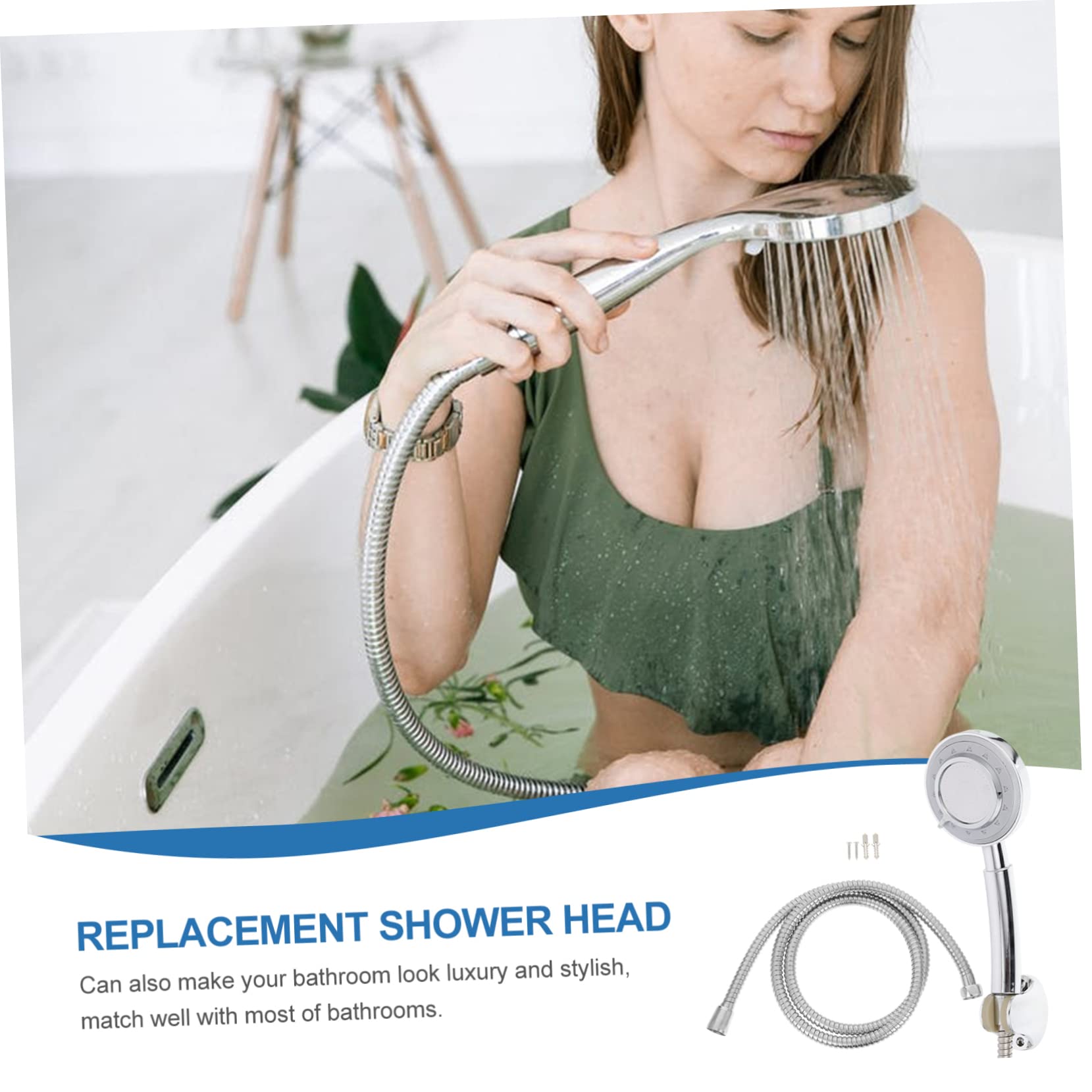 jojofuny 3 Sets Shower Head Showering Spray Head Showerhead Kitchen High Pressure Rainfall Spray Bath Kits Wood Led Base Magnetic Soap Holder Caps Bathroom Head Toilet Abs Suit Handheld