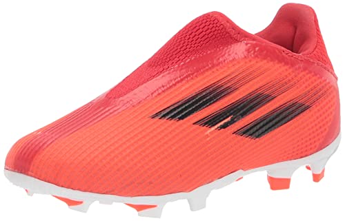 adidas X Speedflow.3 Laceless Firm Ground Soccer Shoe, Red/Black/Solar Red, 5 US Unisex Big Kid