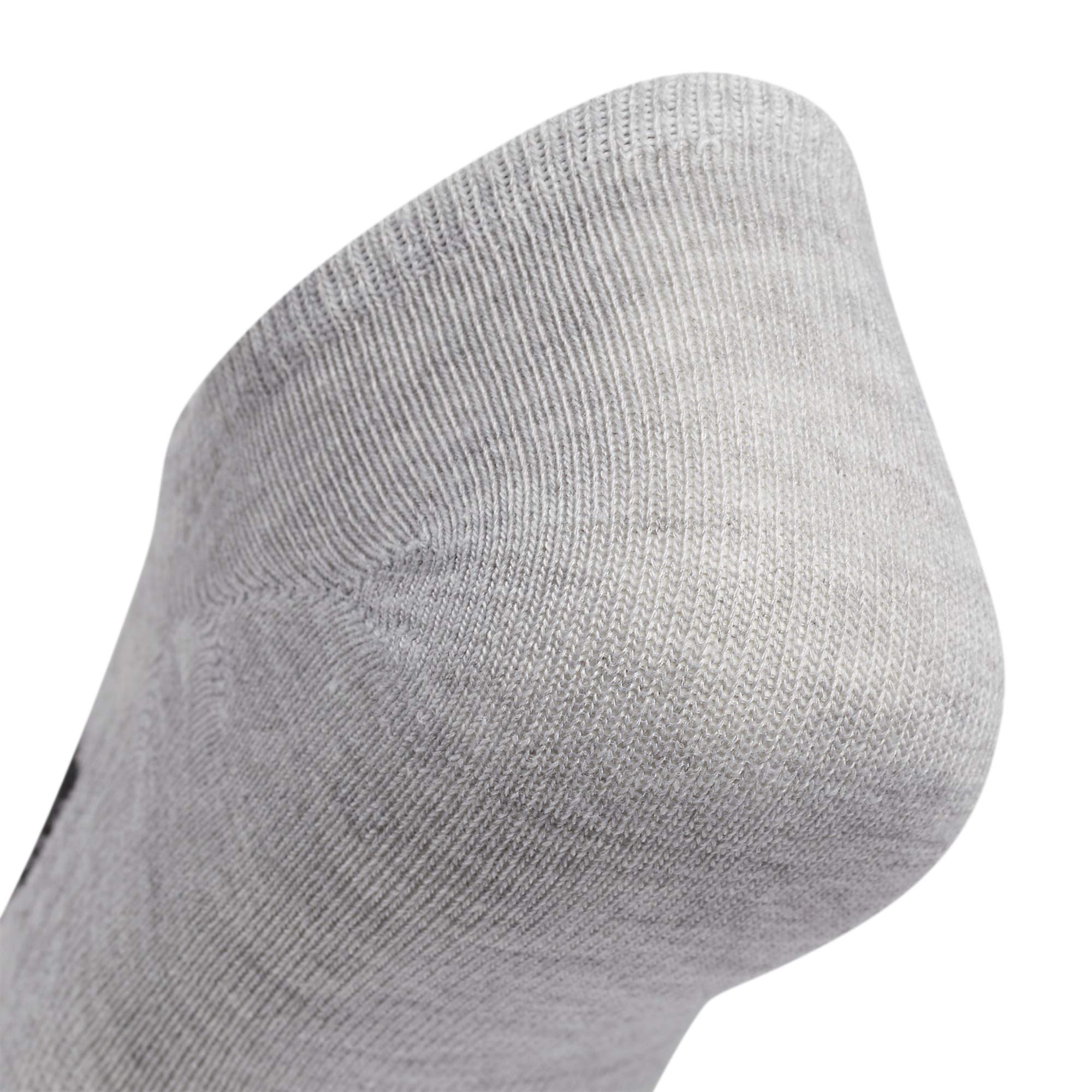 adidas Originals Men's Classic Trefoil Superlite Super No Show Socks (6-Pair), Heather Grey/White/Black, Large