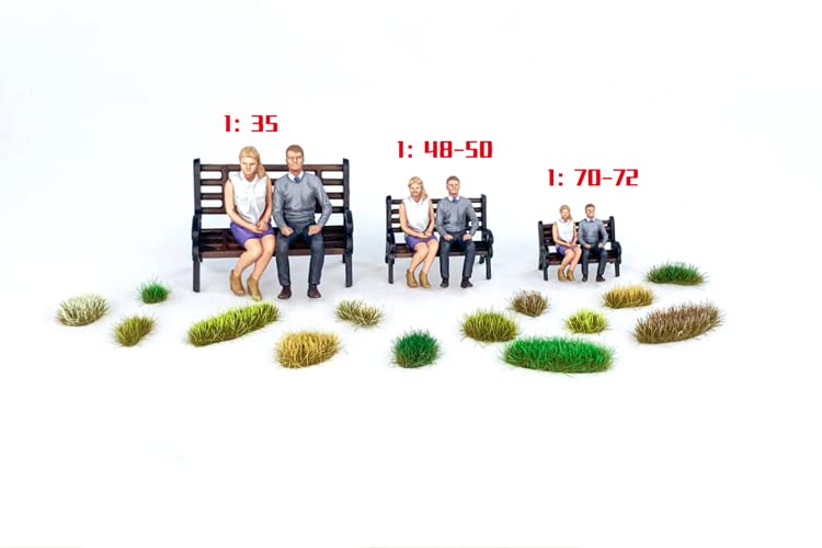 78 Pcs Static Grass Tuft Model Bushy Tufts Lowland Shrubs Tuft Terrain Model Kit for DIY Model Railway Train Landscape Fairy Garden Diorama Scenery (Set B)