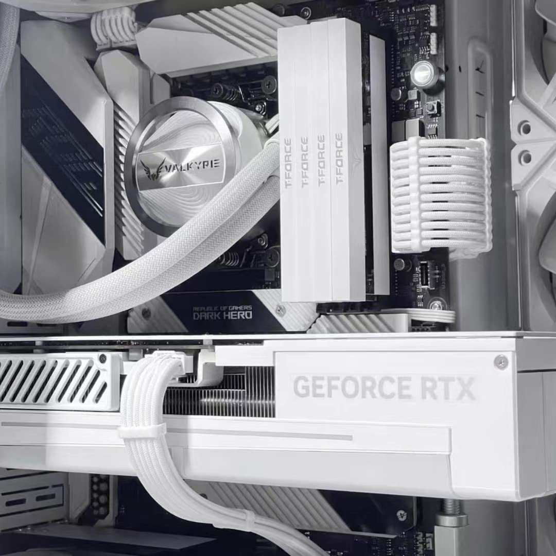 ABNO1 RTX 3090Ti 16Pin(12+4) to 3x8pin PCI-e 5.0 Sleeved Cable Extension 30CM Length with Combs,12Pin Compatible for 4070ti&4080&4090 Series (Single/White)