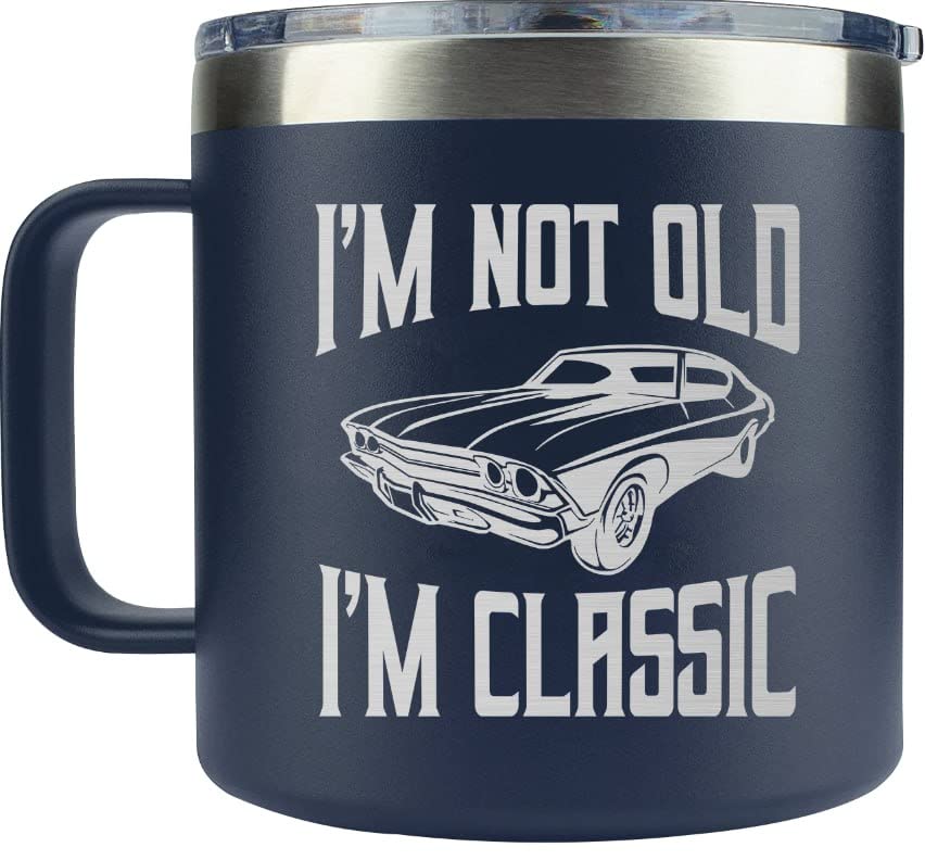 AMAZPRINTS Christmas Gifts for Dad, Grandpa, Him from Daughter, Son - Dad Gifts for Christmas - Birthday Gifts for Men - Retirement Gifts - Dad Birthday Gift for 40th 50th 60th 70th 80th 14oz Navy