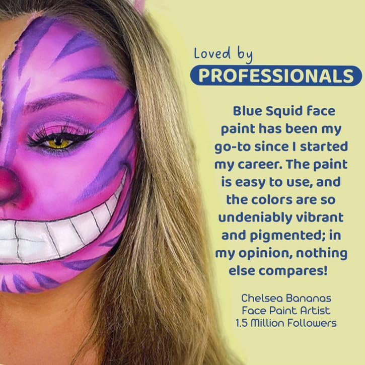 Blue Squid PRO Face Paint - Professional Water Based Single Cake Facepaint & Body Paints - SFX Makeup, Kids Adults Face Painting for Costume, Halloween, Cosplay - Metallic Silver 30g / 1oz