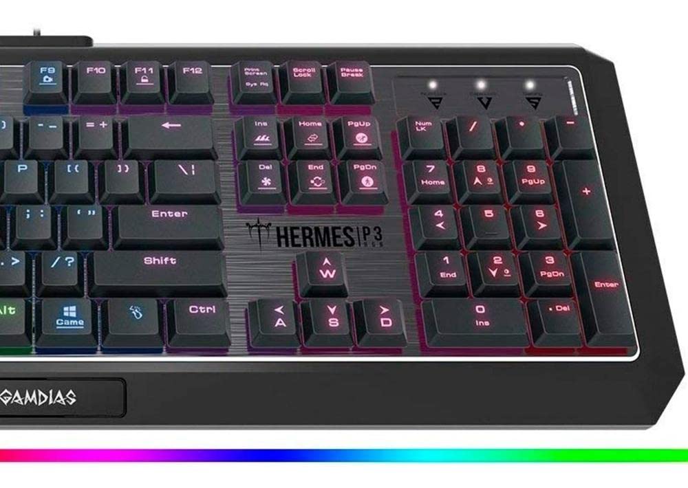 GAMDIAS Hermes P3 RGB Gaming Keyboard Low Profile Mechanical Switch with blue switch, N-key rollover (Hermes P3)