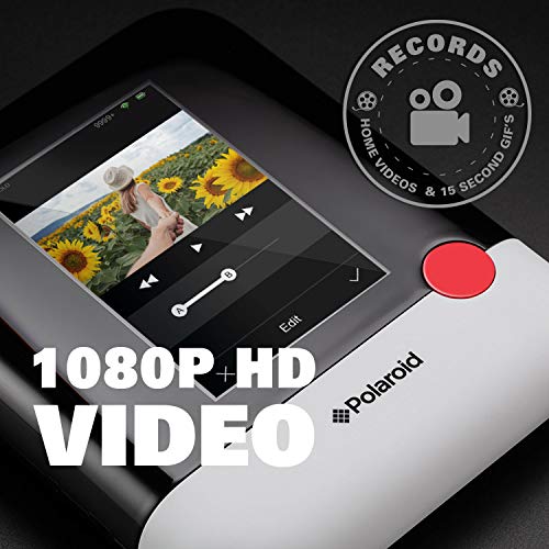 Polaroid Pop Wireless Portable Instant 3x4 Photo Printer & Digital 20MP Camera with Touchscreen Display (Black) Built-in Wi-Fi, 1080p HD Video