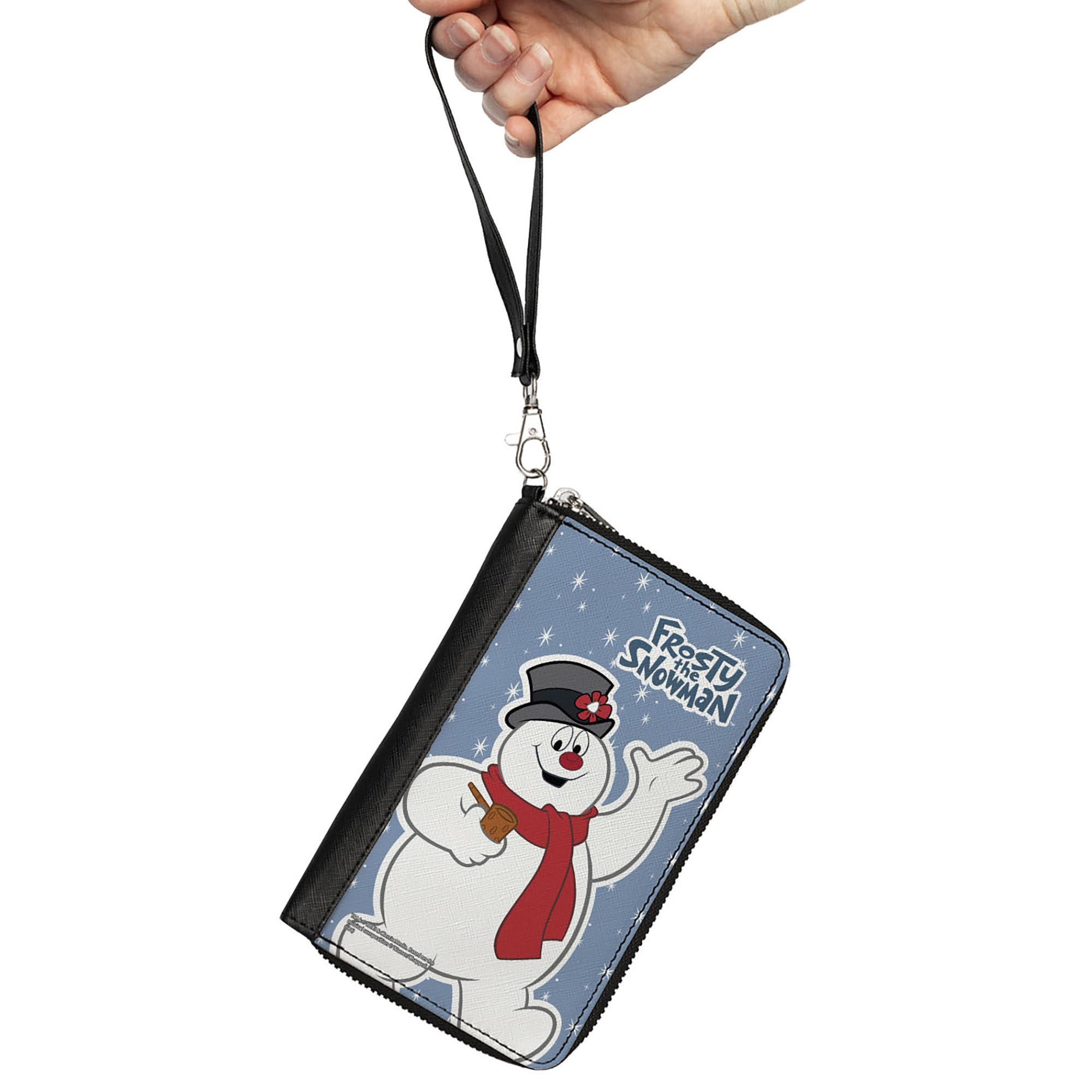 Buckle-Down Women's PU Zip Around Wallet Rectangle-Frosty The Snowman, 7.5"x4.5"