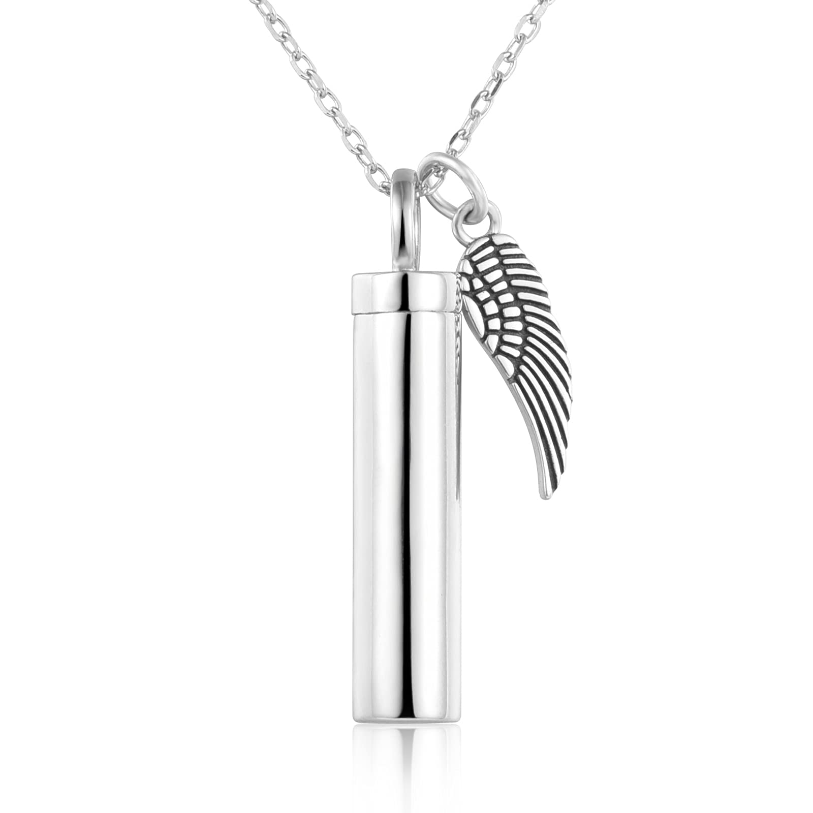 925 Sterling Silver Minimalist Urn Pendant Ash Necklace - Memorial Ashes Keepsake Exquisite Cremation Jewelry