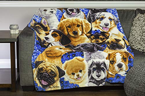 Dogs Selfie Super Soft Plush Fleece Throw Blanket & Puppy Collage Super Soft 50" x 60" Plush Fleece Throw Blanket by Jenny Newland