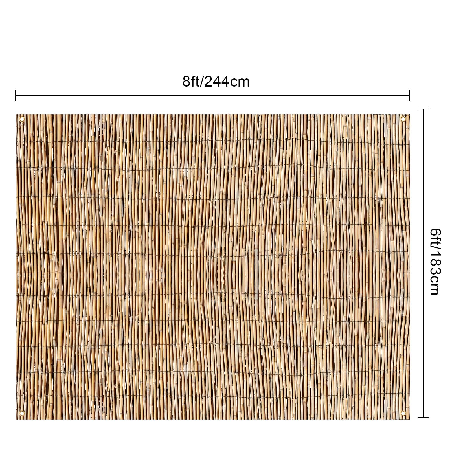 8 x 6ft Hawaiian Beach Reed Backdrop Aloha Luau Party Tiki Bar Decorations Polyester Fabric Photography Backdrop for Photoshoot