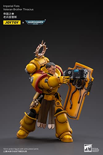 BLOOMAGE JOYTOY (BEIJING) TECH Warhammer 40K: Imperial Fists Veteran Brother Thracius 1:18 Scale Action Figure, Multi