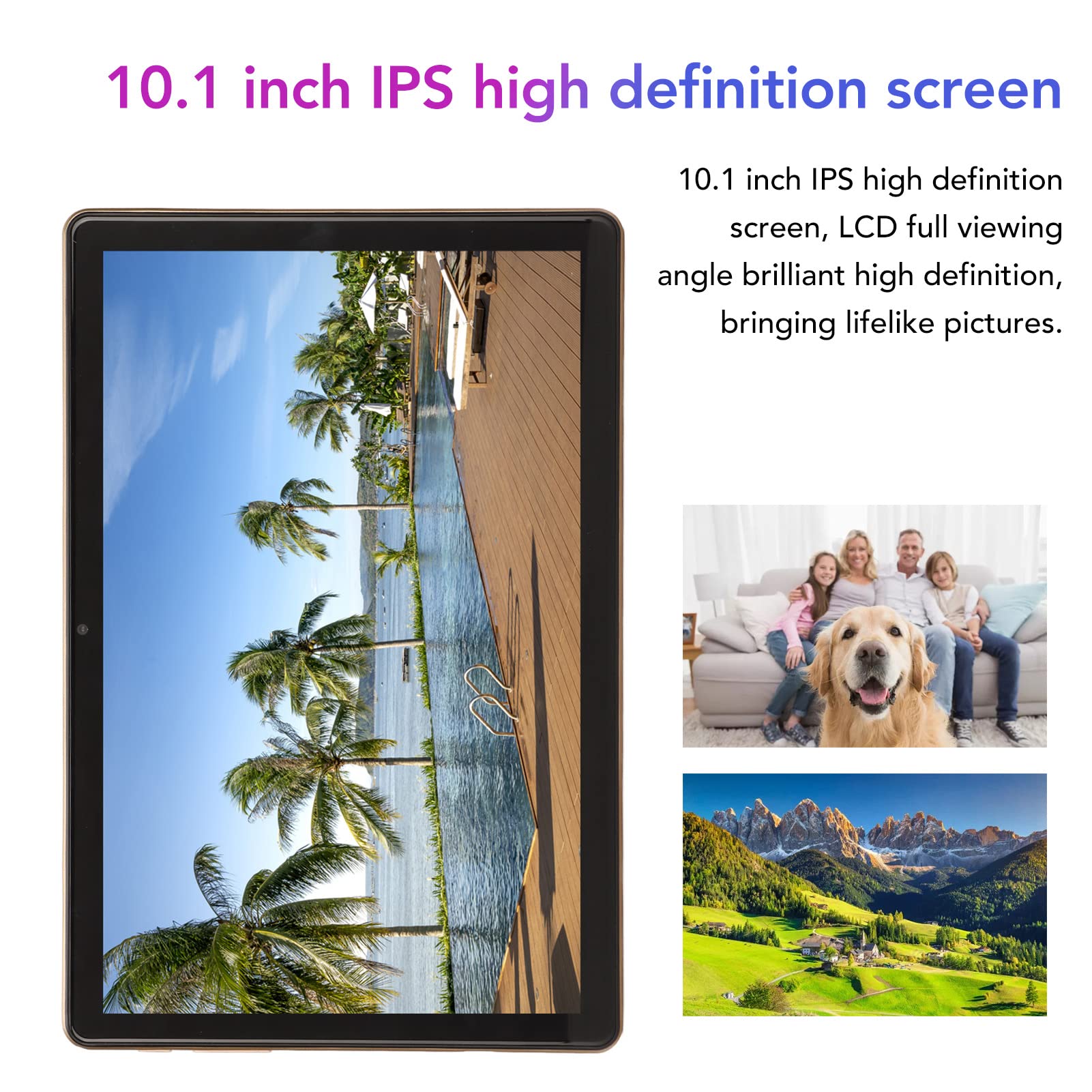 4G Calling Tablet, 10.1 Inch Tablet USB C Charging Port 10.1in IPS HD Screen 6GB RAM 128GB ROM 2.0Ghz Octa Core 5GWIFI with 4 Speakers for 11.0 (US Plug)