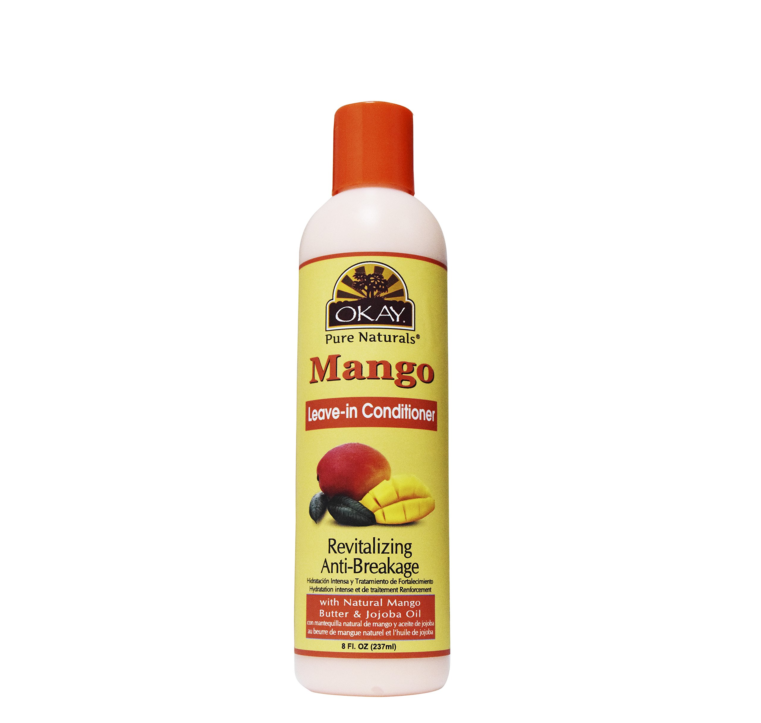 Okay Mango Leave-In Conditioner For All Hair Types & Textures Revitalizing - Anti-Breakage With Aloe, Jojoba & Coconut Oil Sulfate, Silicone & Paraben Free 8 Ounce , 8 Ounce