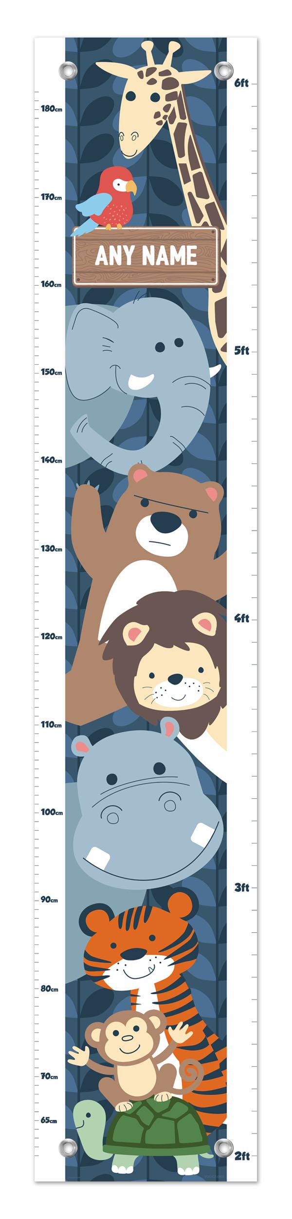 Wild Animals Growth Chart Any Name Safari Growth Chart for Kids Height Personalized Growth Chart