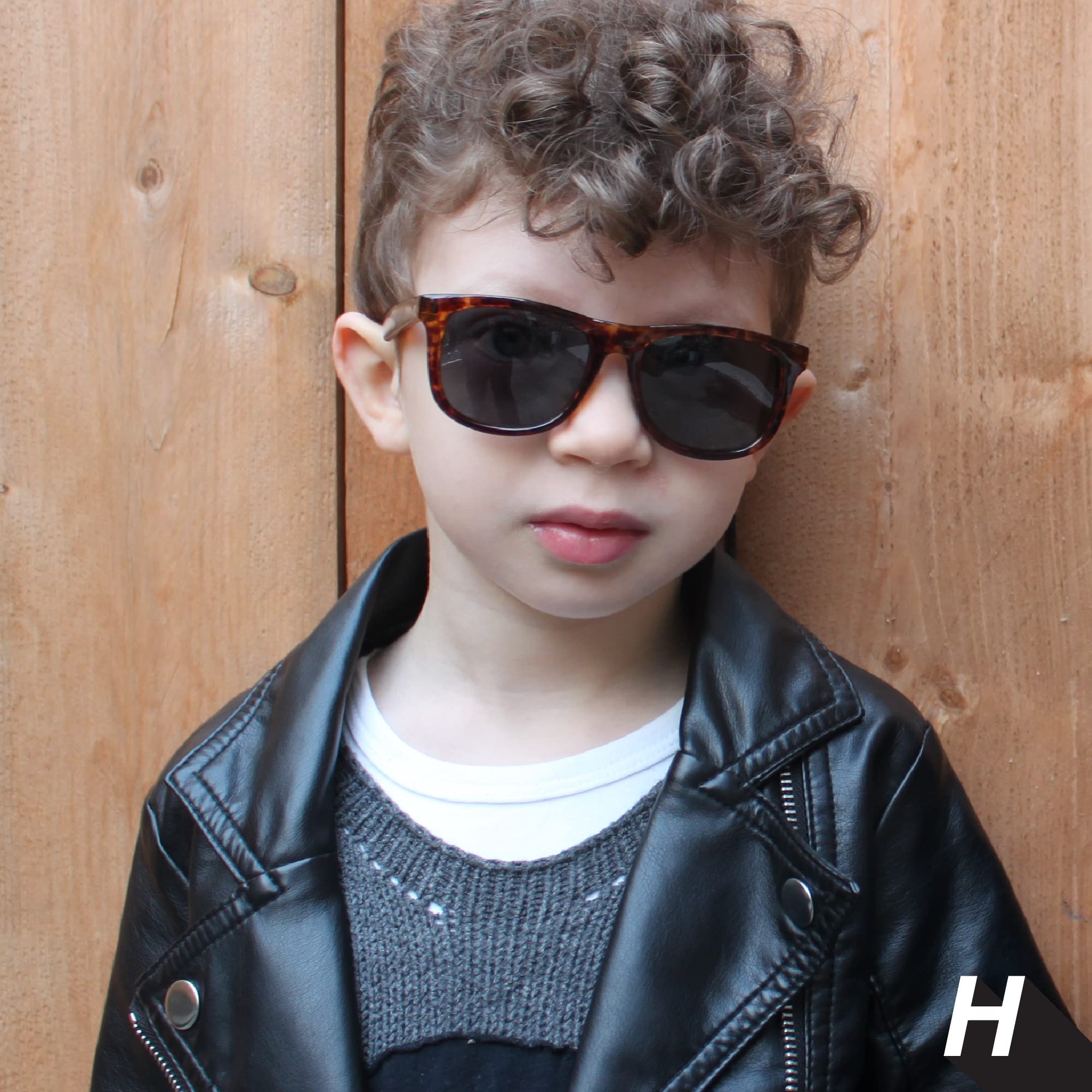 Hipsterkid Sunglasses for Kids Toddler Polarized Sunglasses Shatter-Resistant Lenses and Stay-On Strap 100% UV Protection Christmas Gift (Tortoise, 3-6 Years)
