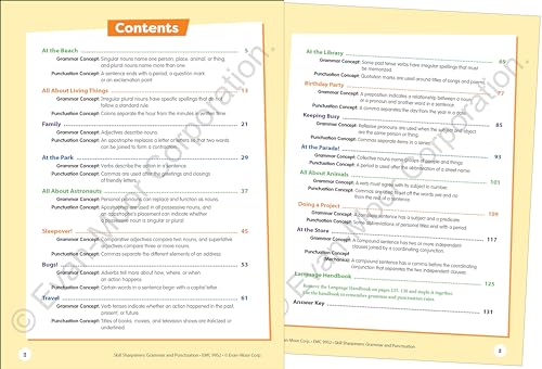 Evan-Moor Skill Sharpeners Grammar and Punctuation Workbook, Grade 2, Nouns, Verbs, Sentence Structure, Subject, Predicate, Language Handbook, Real-World Practice, Fun Activities, Homeschool, Practice