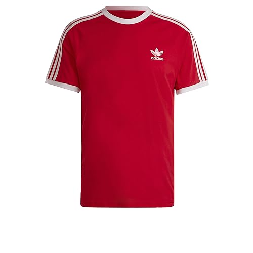 adidas Originals Men's Adicolor Classics 3-Stripes T-Shirt, Better Scarlet, Large