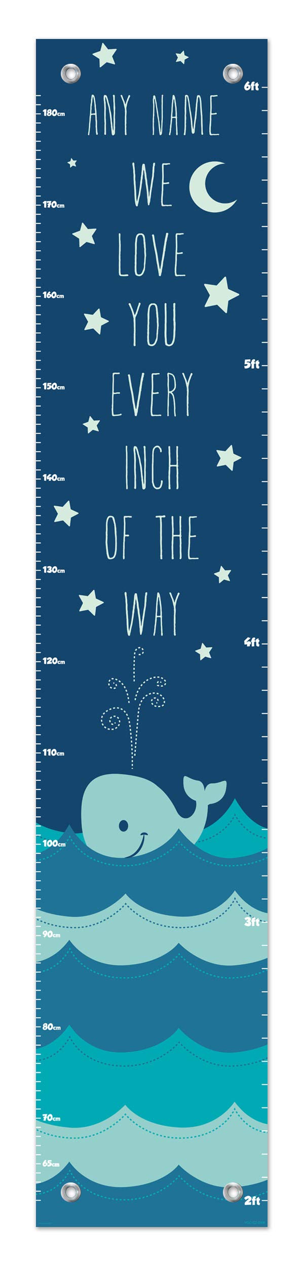 Nautical Gifts for Kids Name We Love You Every Inch of The Way Aquatic Decor Customized Growth Chart
