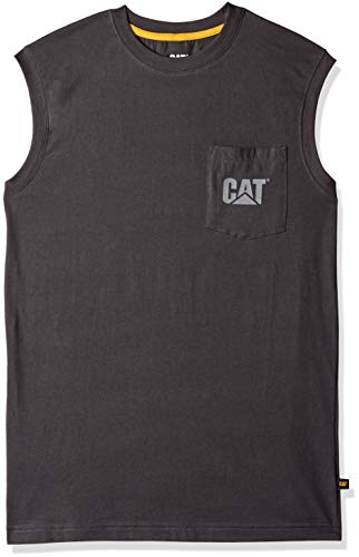 Caterpillar Men's Trademark Sleeveless T-Shirt, Dark Shadow, Large