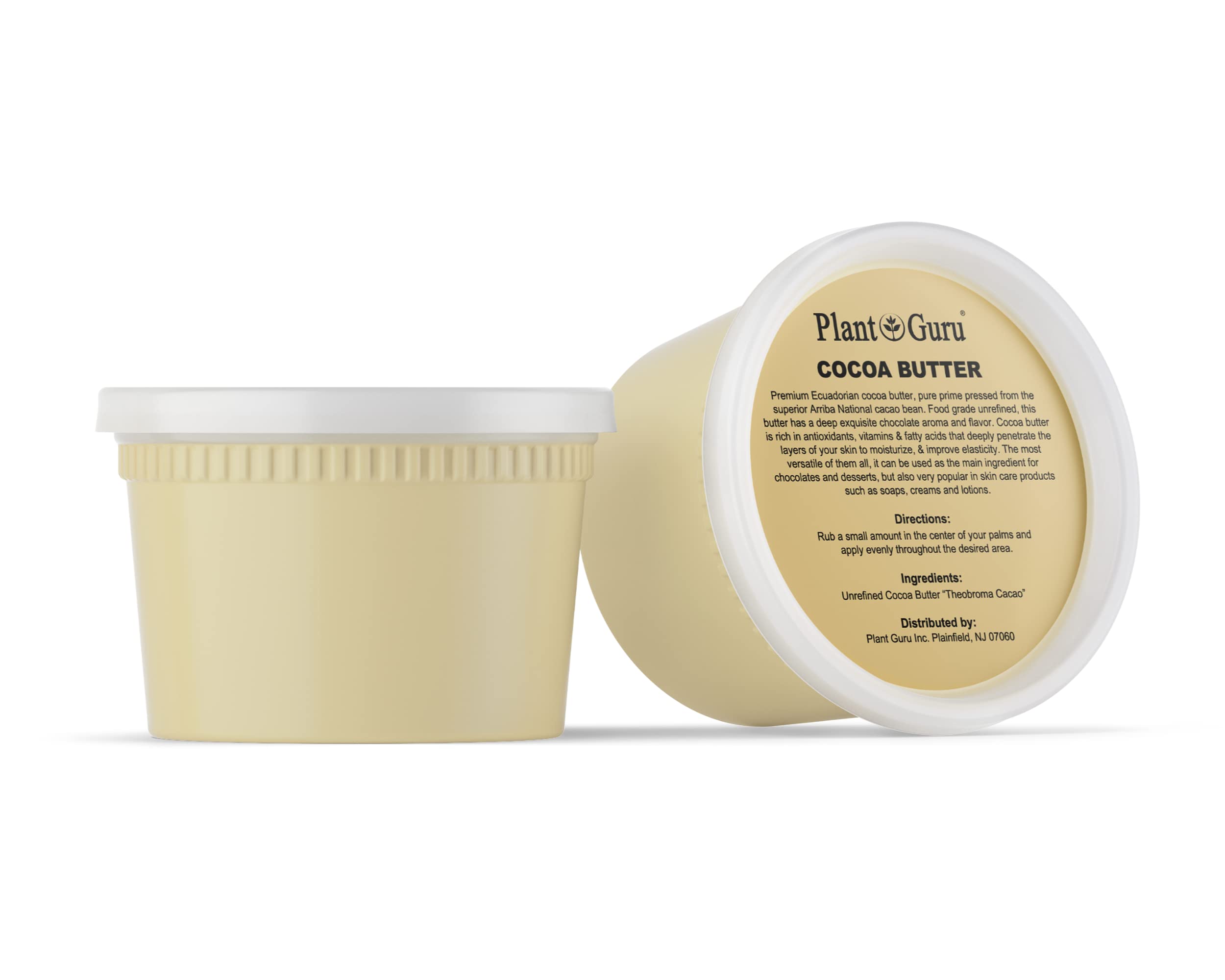 Raw Cocoa Butter 14.5 oz. 100% Pure Natural Unrefined FOOD GRADE Arriba Nacional Cacao Bean, Great For Chocolate Making, Soap, Lip Balm and Moisturizer For DIY Body Butters