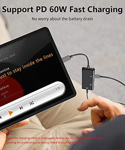 Mxcudu 3 in 1 USB C to 3.5mm Audio USB C Headphone Adapter and 60W Charging Compatible with Google Pixel 7Pro/6Pro/5/4, Galaxy S23 Ultra/S22 Ultra/S21/S21FE/A53/Note 20
