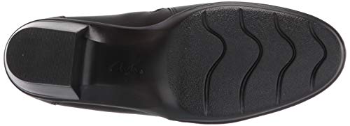 Clarks womens Emslie Warren Slip On Loafer, Black Leather, 7.5 Wide US