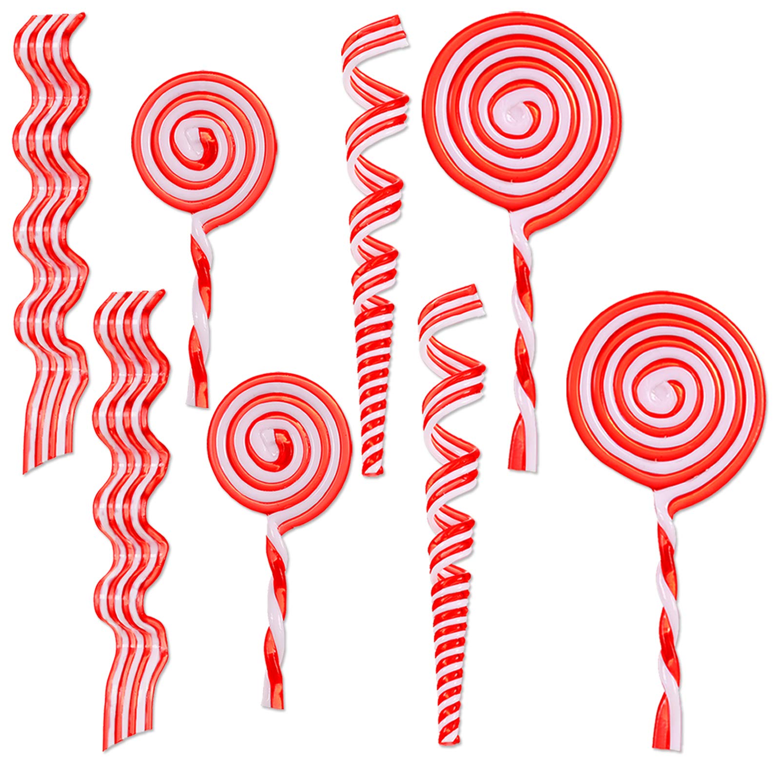 8 Pack Christmas Lollipop Ornament Christmas Tree Ornament Christmas Candy Hanging Decorations for Holiday Home Party (4 Styles)
